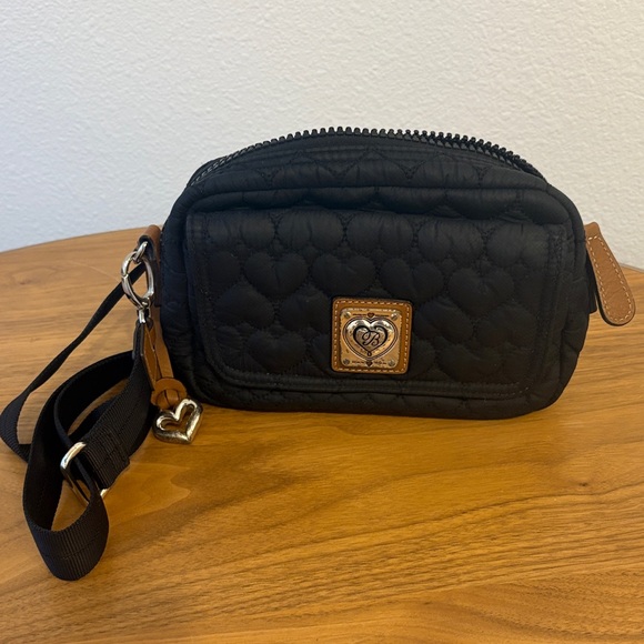 Brighton | Bags | Brighton Black Quilted Heart Knix Utility Crossbody ...